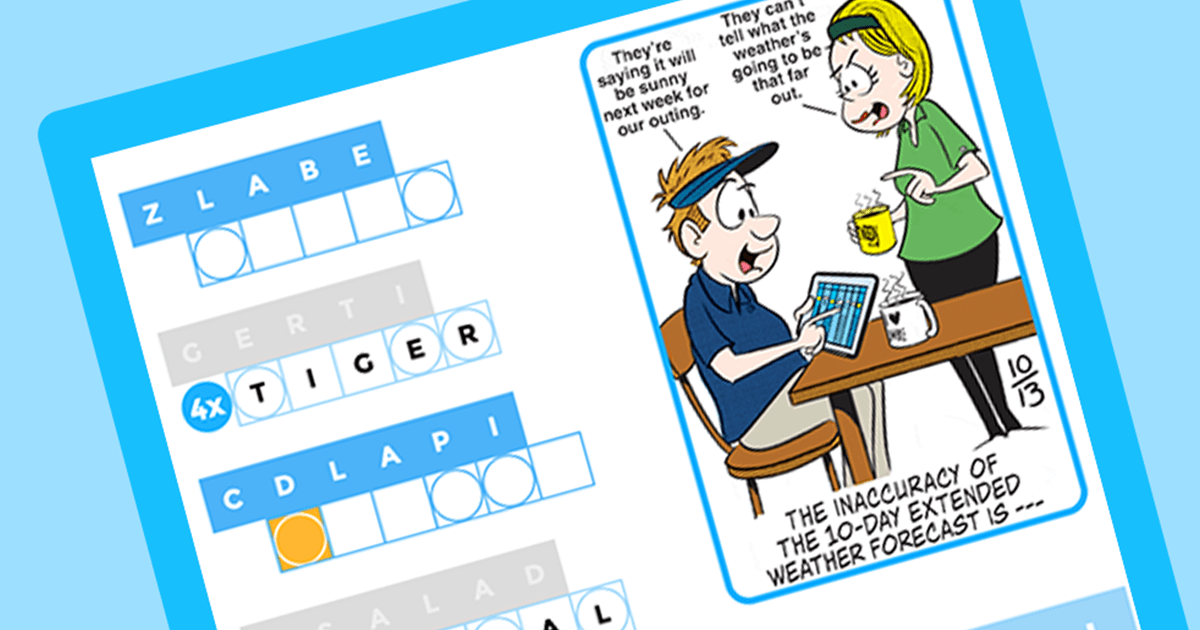 Play Jumble: The classic word scramble-comic hybrid
